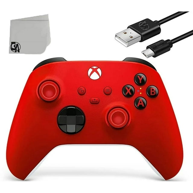 Microsoft Wireless Pulse Red Xbox Controller Bundle - Like New With ...
