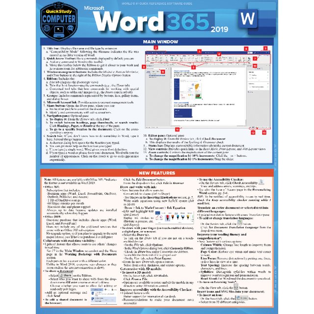 Microsoft Word 365 - 2019 : a QuickStudy Laminated Software Reference ...