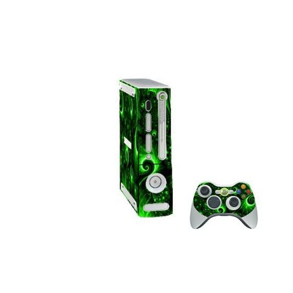 Microsoft Xbox 360 Original GREEN SWIRLS Console Skin - Walmart.com