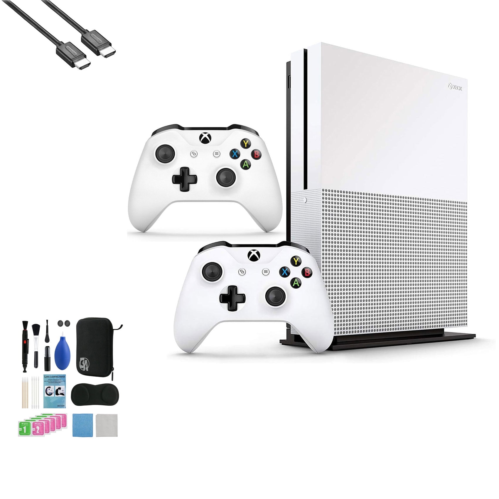 Microsoft Xbox One S 1TB with 2 Controller, 4K Ultra HD White with BOLT ...