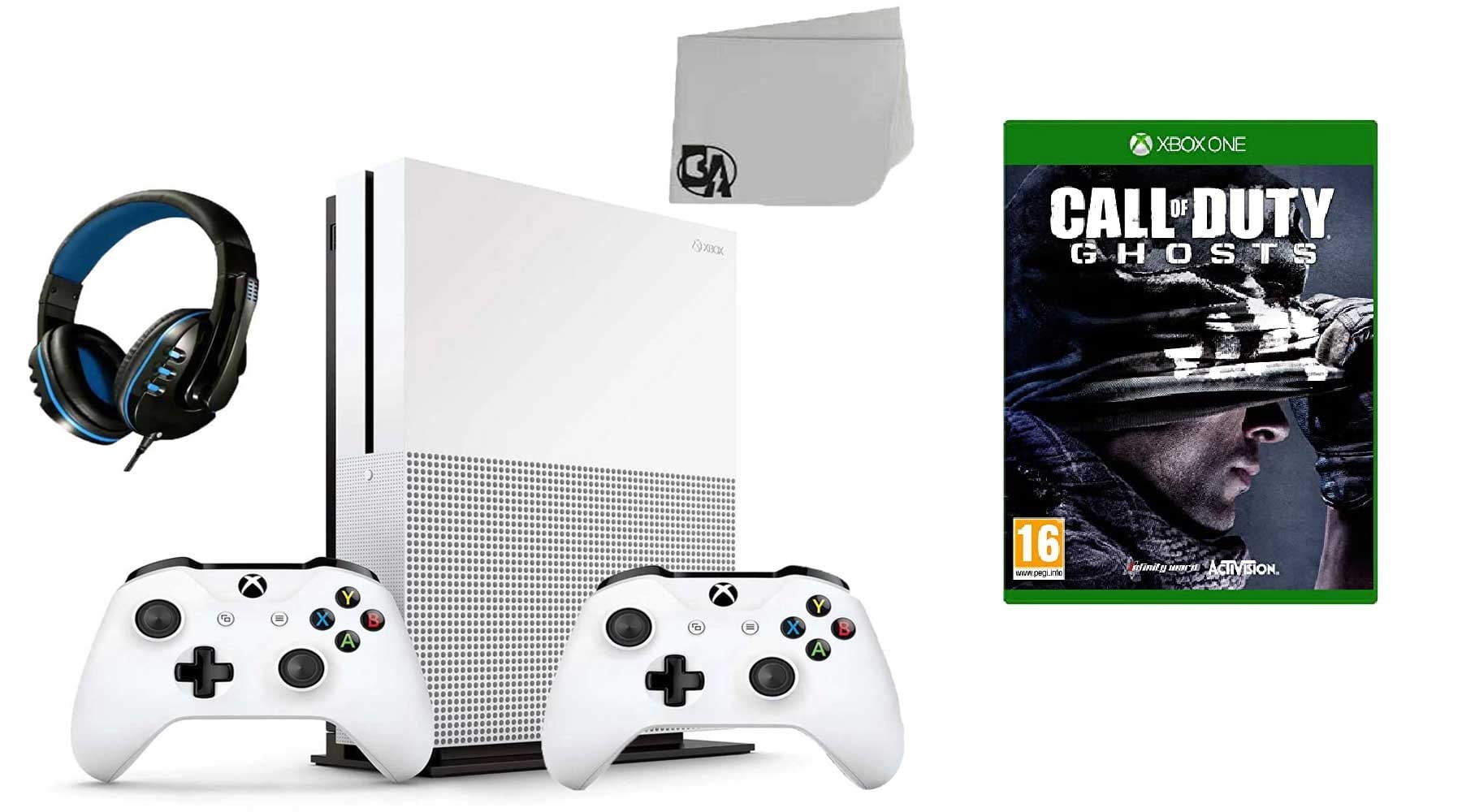 Pre-Owned Microsoft Xbox One S 500GB Gaming Console White 2 Controller ...