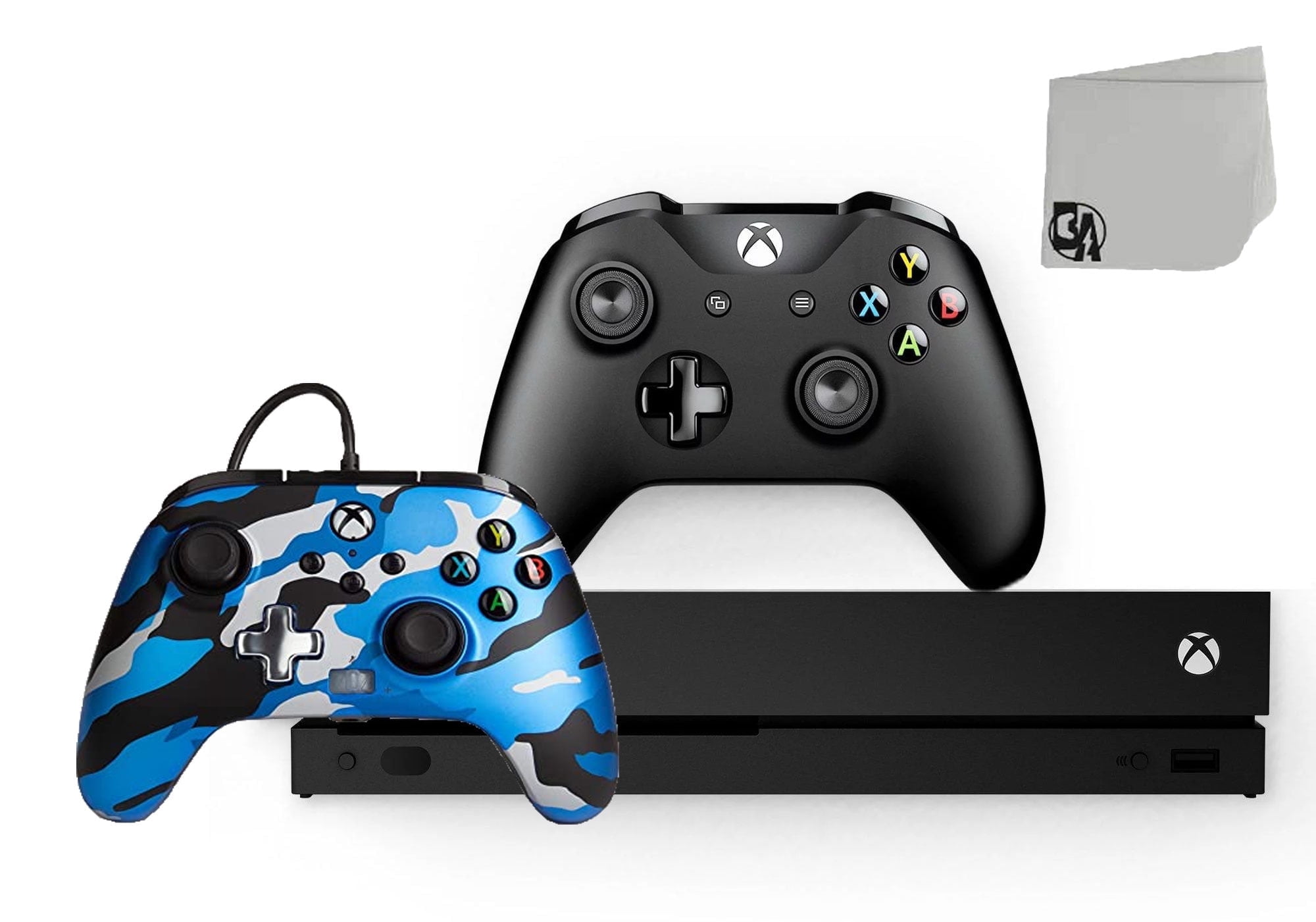 Microsoft Xbox One X 1TB Gaming Console Black with Metallic Blue Camo ...