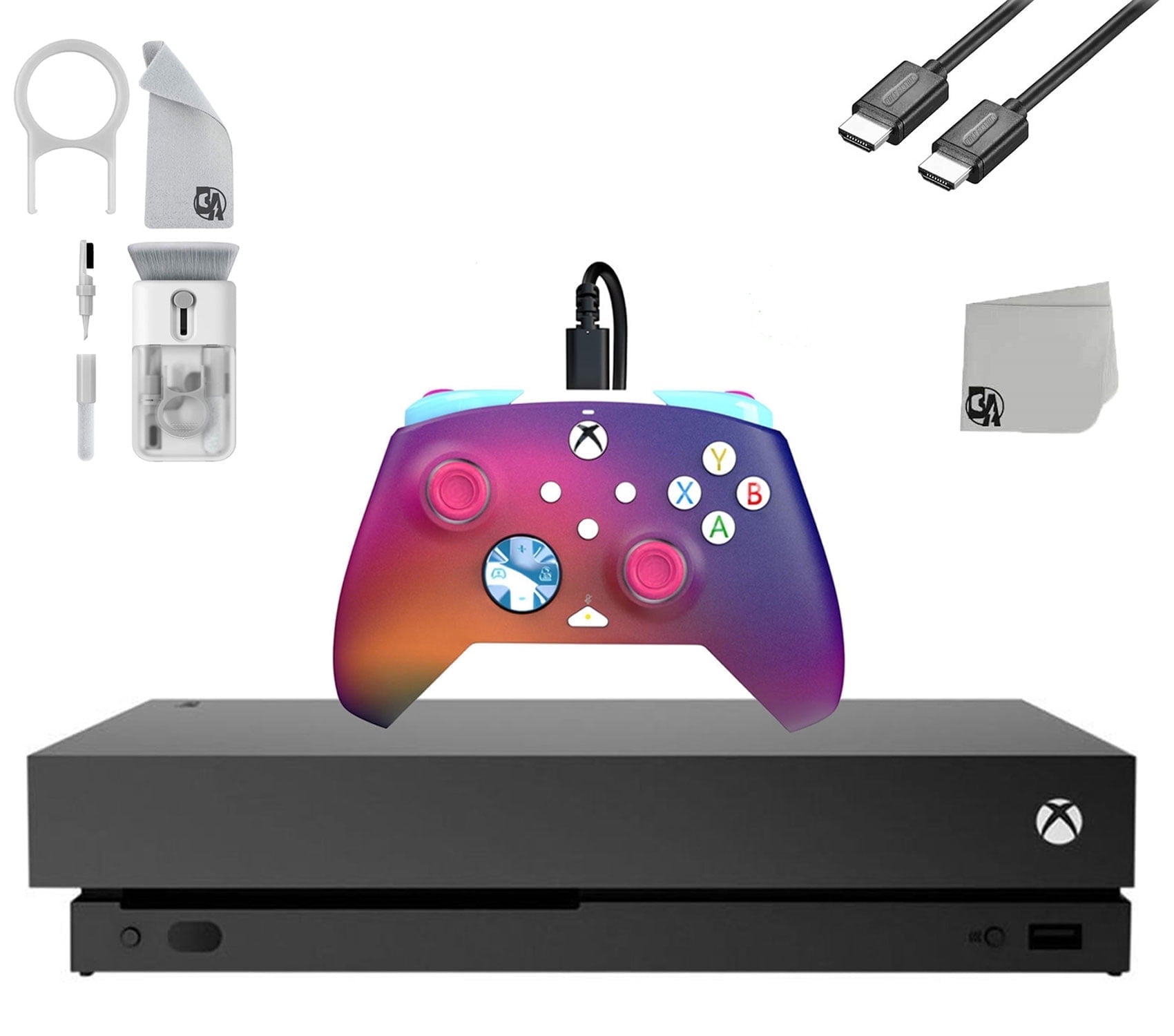 Pre-Owned Microsoft Xbox One X Black 1TB Gaming Console + Cleaning Kit ...