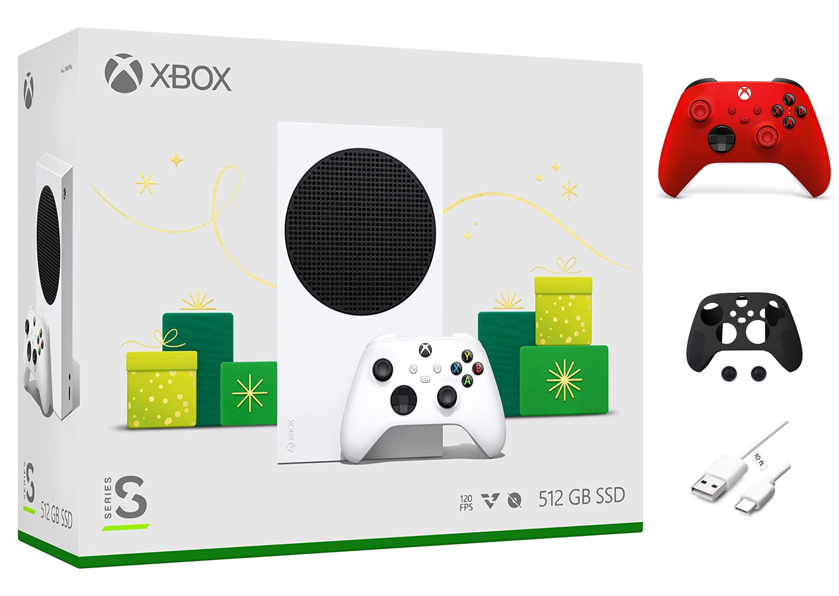Microsoft Xbox Series S Next Gen 512GB All-Digital, Extra Red Wireless Controller, Mazepoly ...