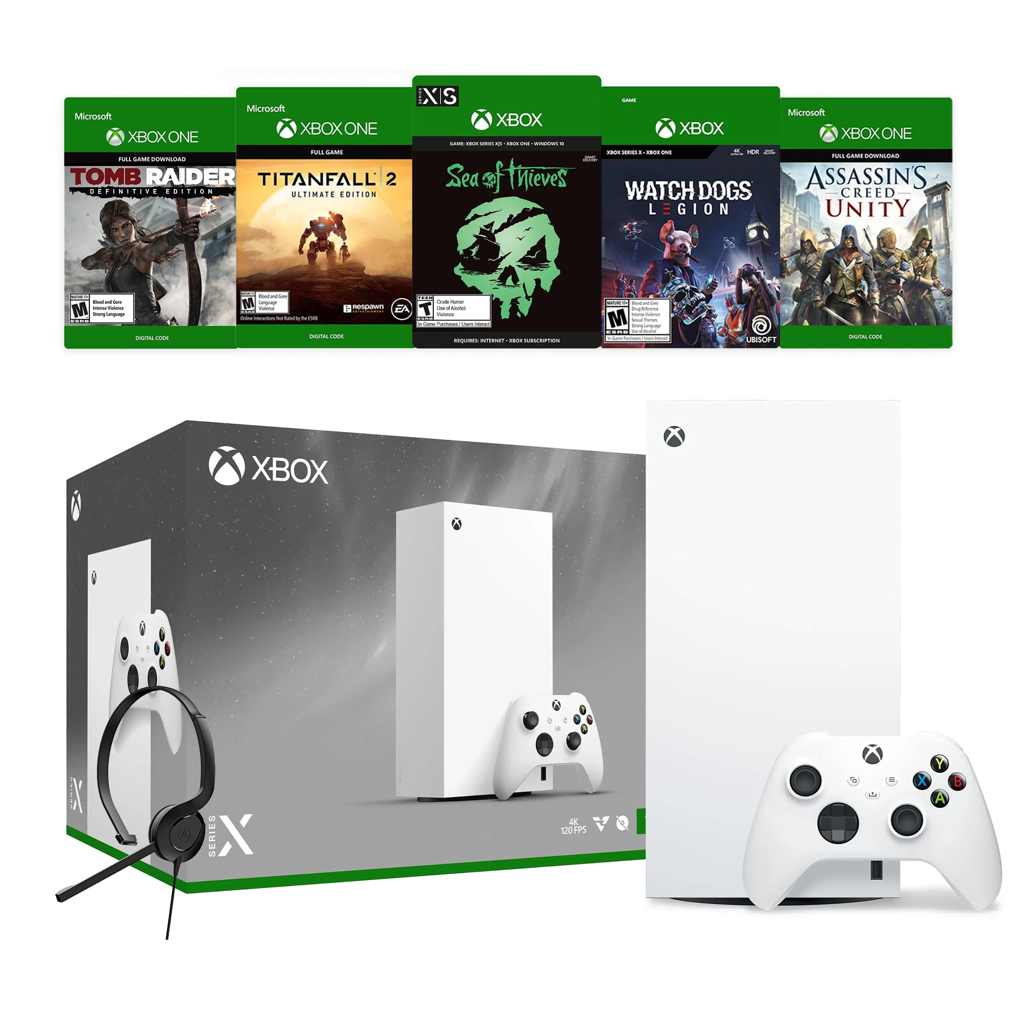 Microsoft Xbox Series X 1TB All-Digital Robot White Console and Wireless Controller Bundle with ...