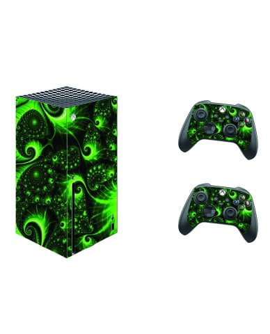 Microsoft Xbox Series X GREEN SWIRLS Console Skin THIS IS NOT A CONSOLE ...