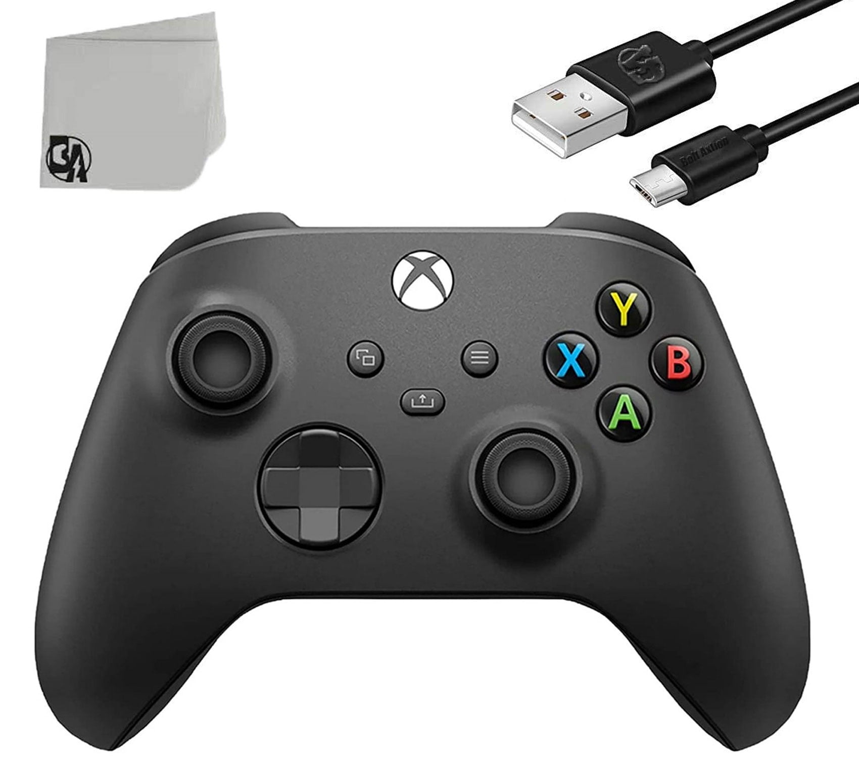 Pre-Owned Microsoft Xbox Wireless Carbon Black Blue Controller With ...