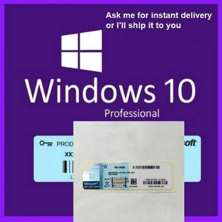 Microsoft Windows 10 (key Card Label Pro Version 32/64 Bit, 57% OFF