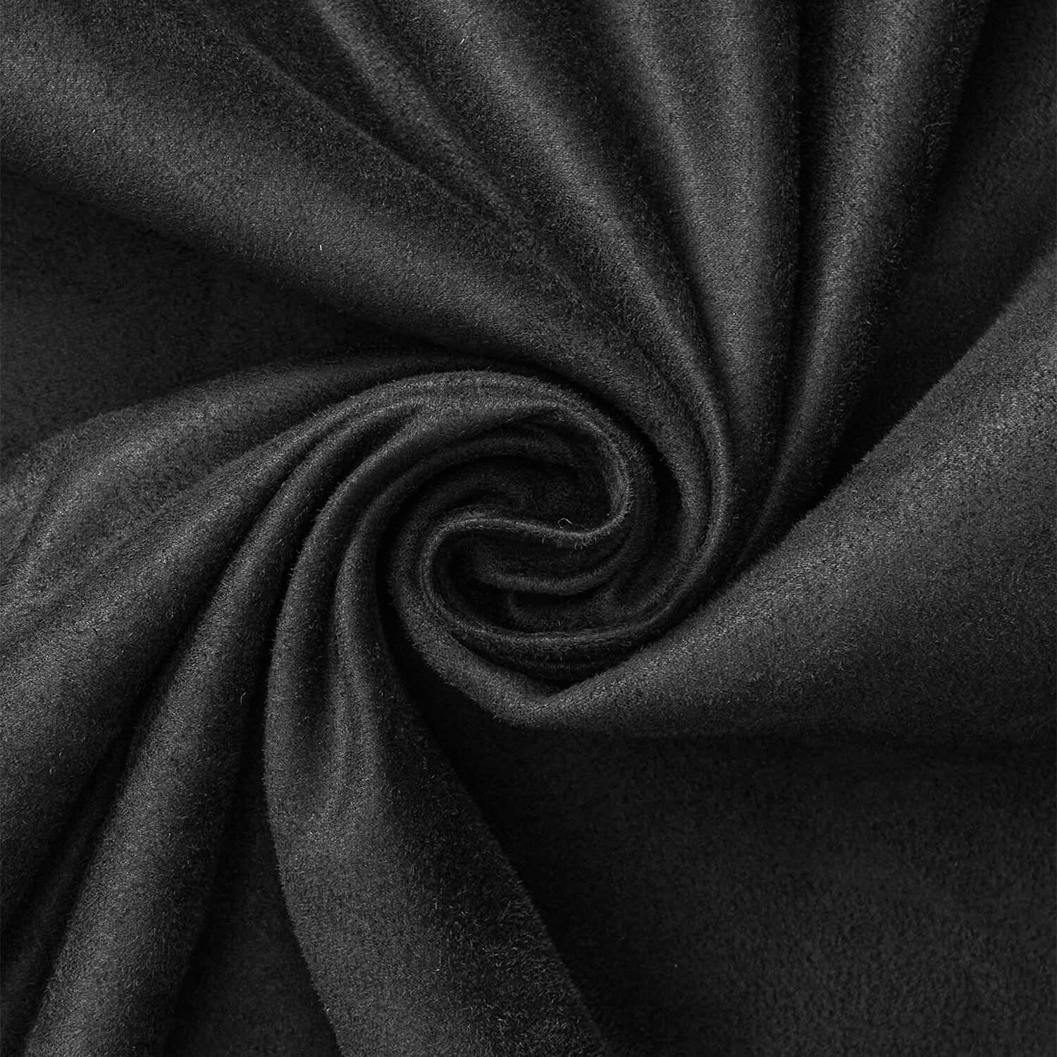 Microsuede Fabric - Black Brushed Polyester Twill 60" By The Yard ...