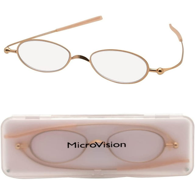 Microvision Optical Flat Fold Ion Reading Glasses With Patented Rolling Hinge Technology and ...