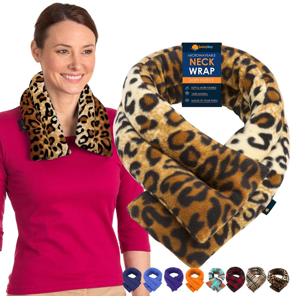 Microwavable Neck Heating Wrap, Wheat Filled, 26"x5", Leopard Skin ...