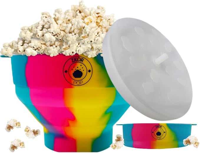 Microwavable Silicone Popcorn Popper- BPA Free- 100% Food grade ...
