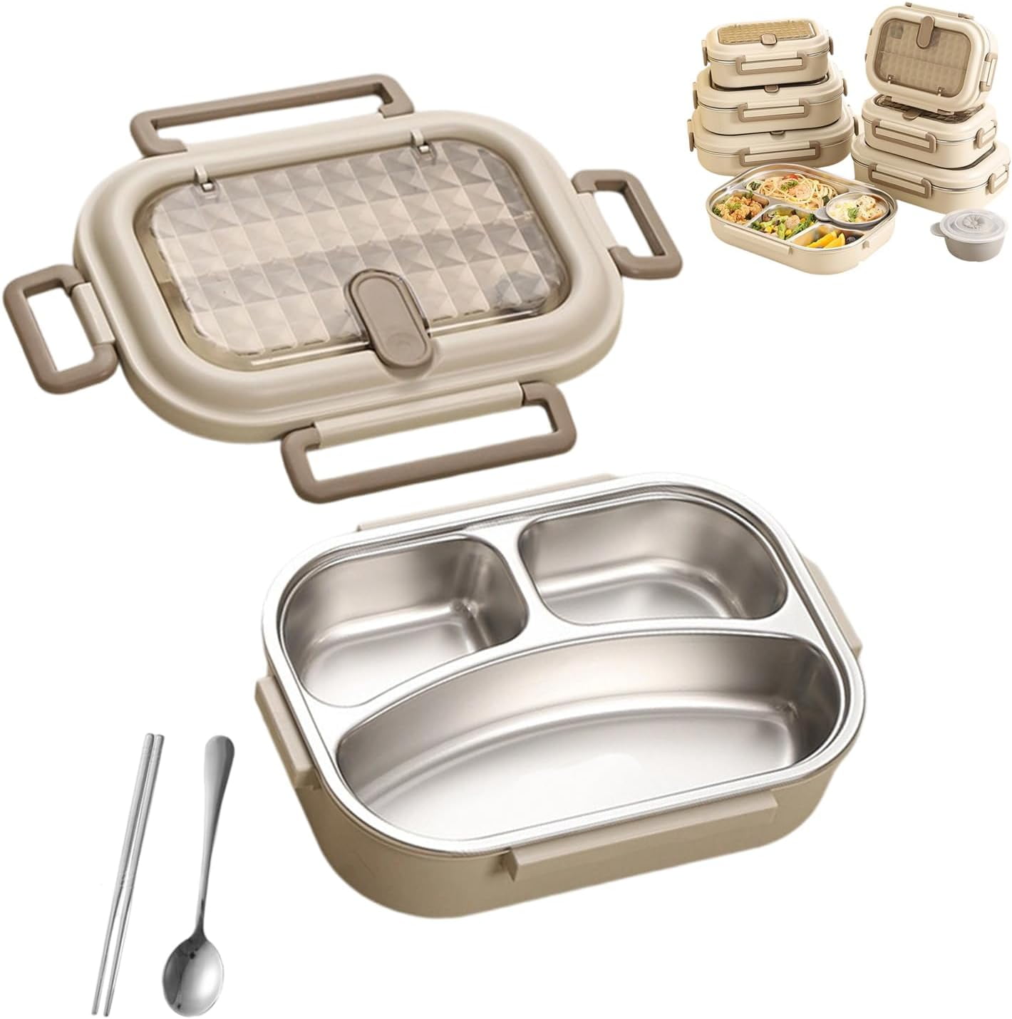 Microwavable Stainless Steel Insulated Bento Box, 2025 Upgrade ...