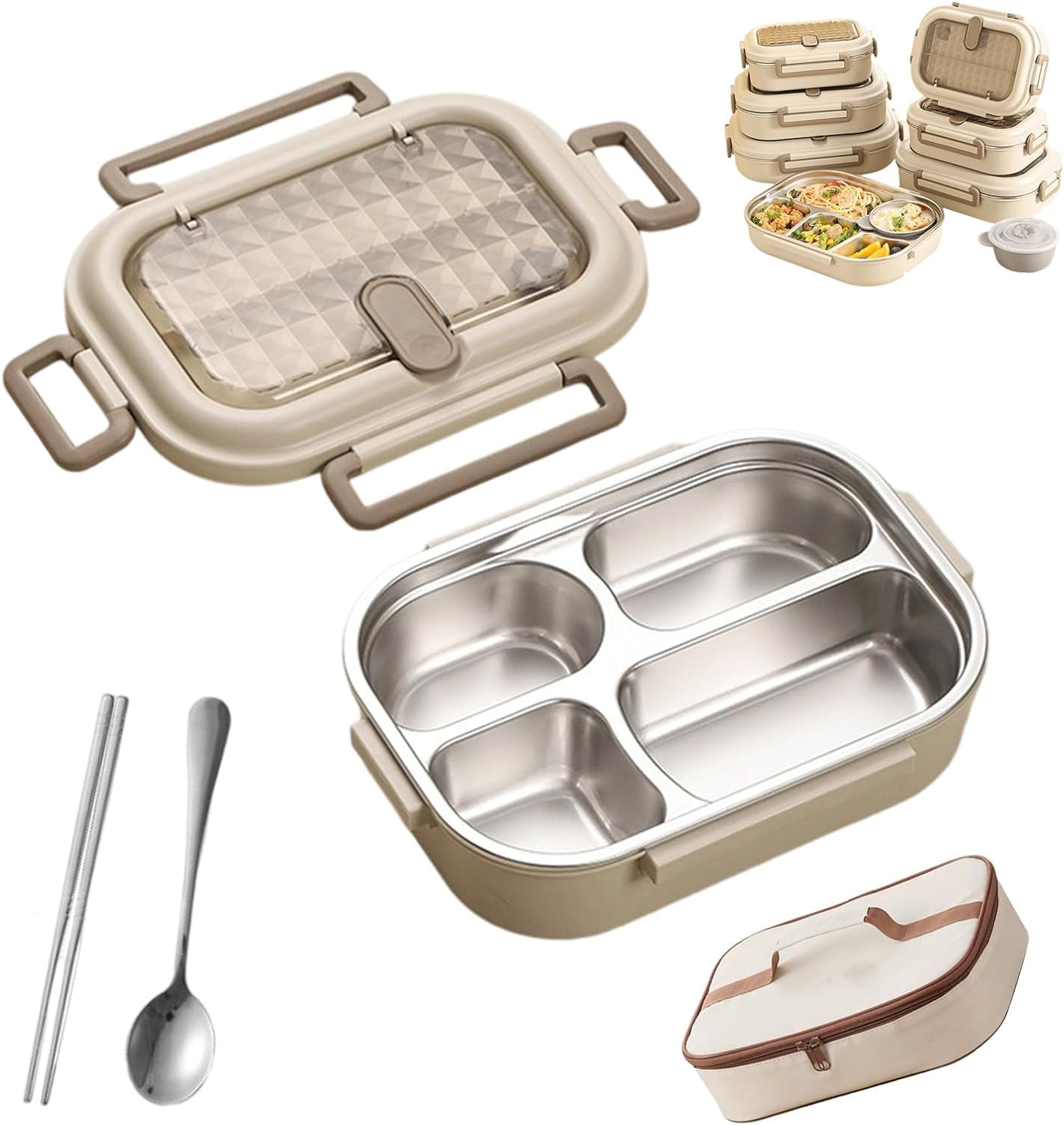 Microwavable Stainless Steel Insulated Bento Box, 2025 Upgrade ...