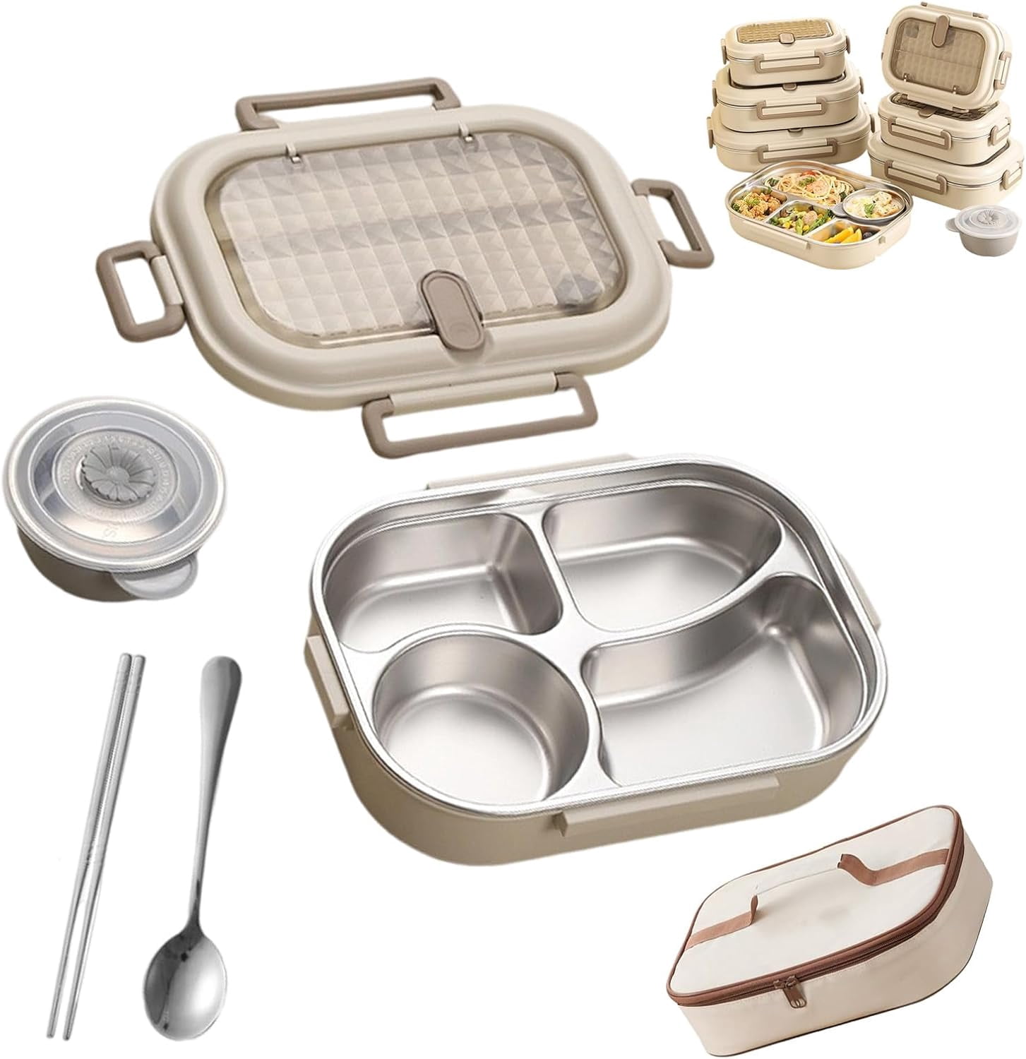 Microwavable Stainless Steel Insulated Bento Box, 2025 Upgrade ...