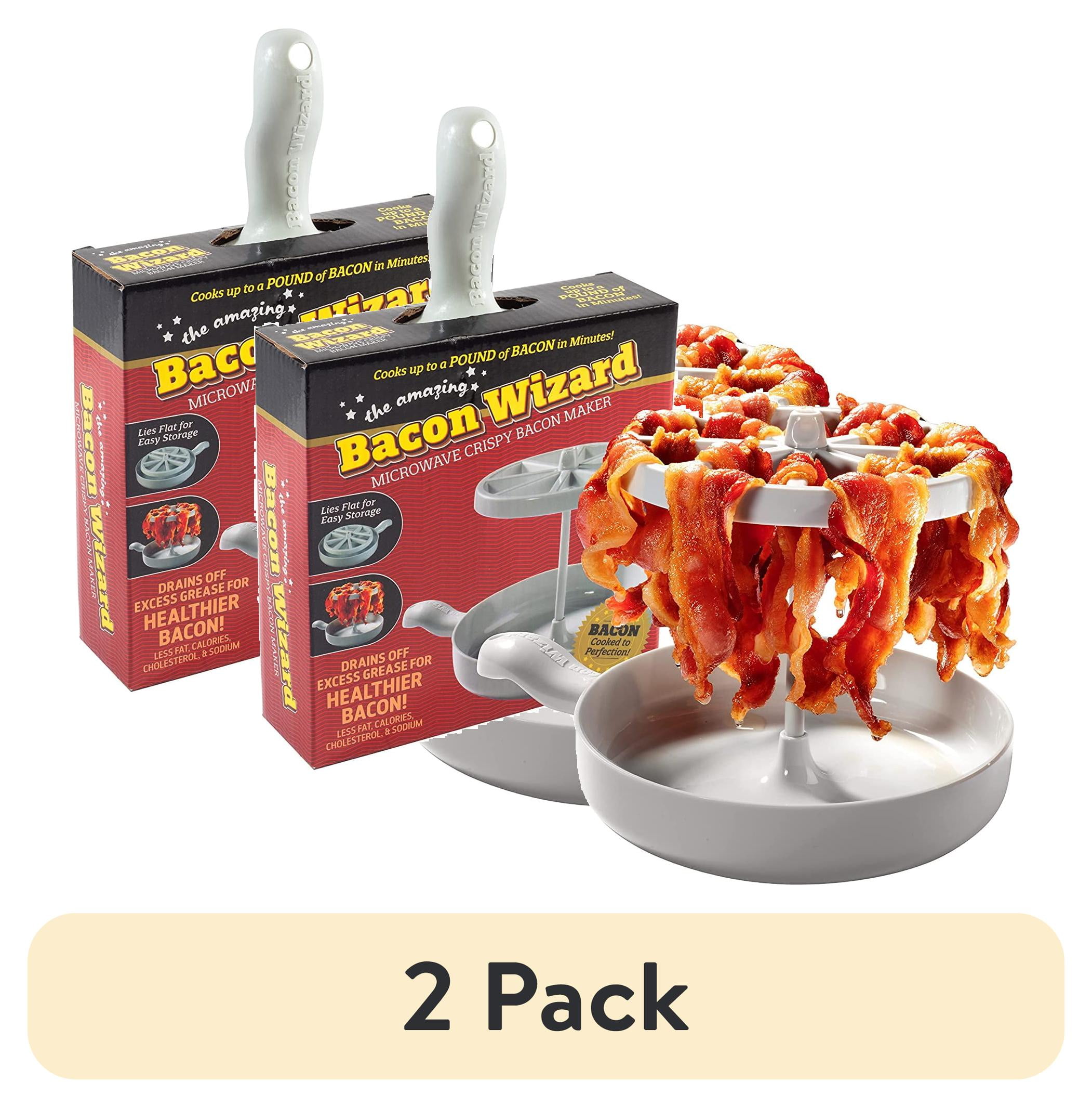 (2 pack) Microwave Bacon Cooker- Bacon Wizard Cooks 1LB of Bacon and ...