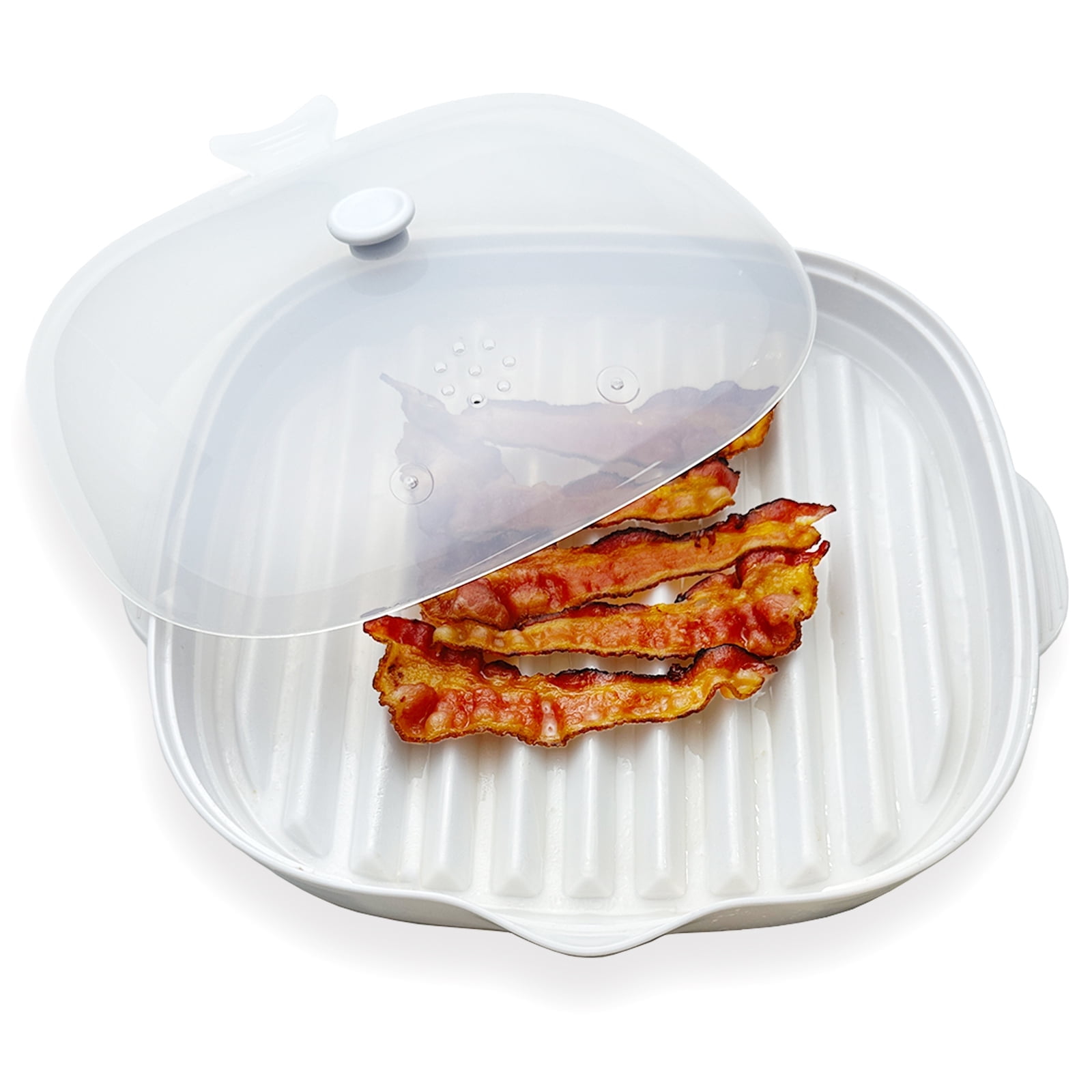 Microwave Bacon Rack, 2PCS Grill Tray, Multifunctional Steamer with ...