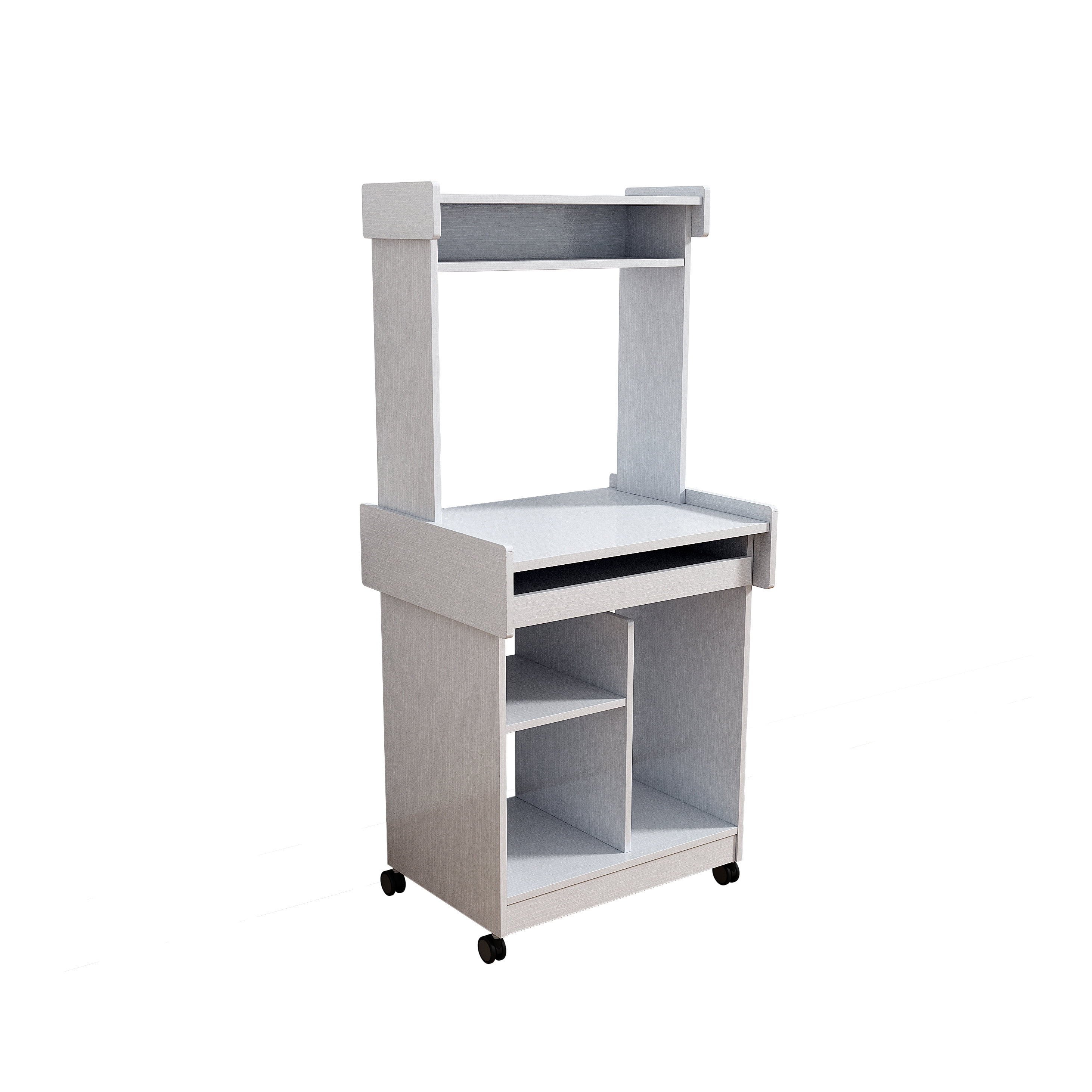 Microwave Cart Coffee Station Computer Cart on locking castors hutch ...