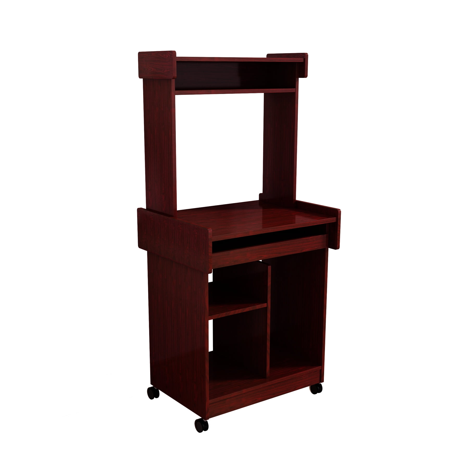 Microwave Cart Coffee Station With Locking Castors, Gliding Shelf For ...