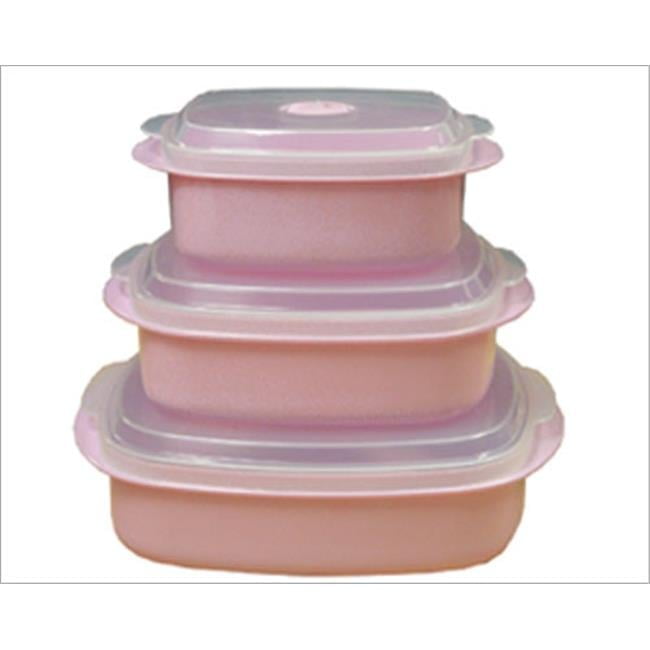 Kitchen Cuisine Microwave Cookware Set, Pink, Steamer, Dishwasher Safe ...