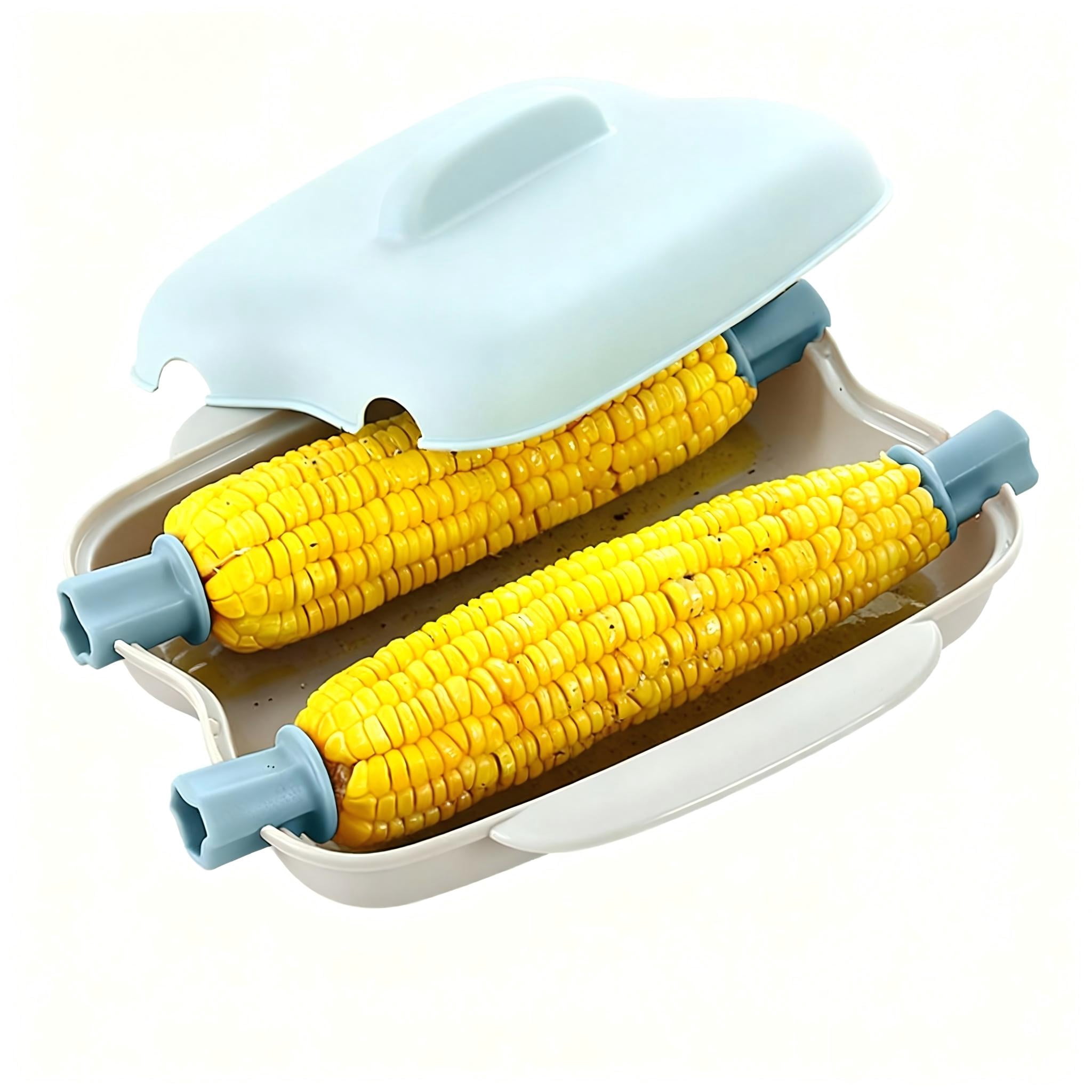 Microwave Corn Steamer with Lid and Handle for Easy Cooking Corn On The ...