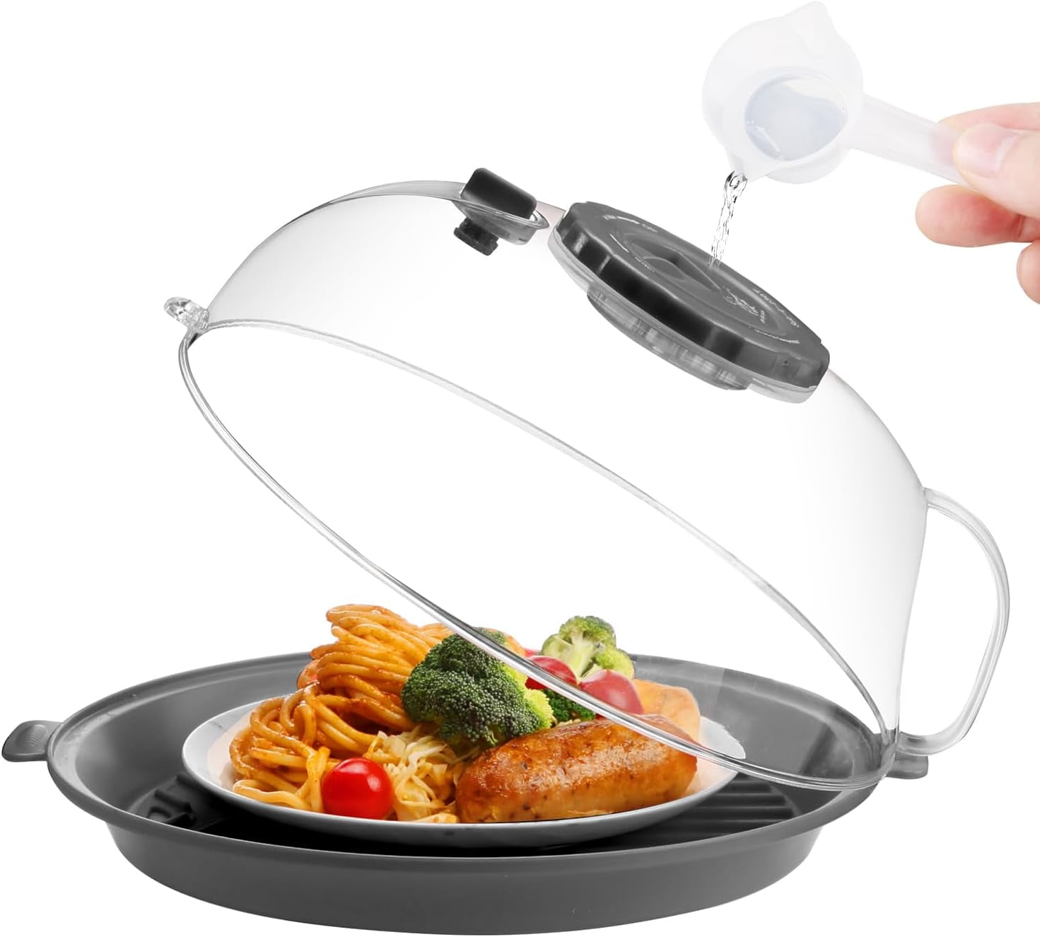 Microwave Cover for Food, Clear Microwave Splatter Cover with Water ...