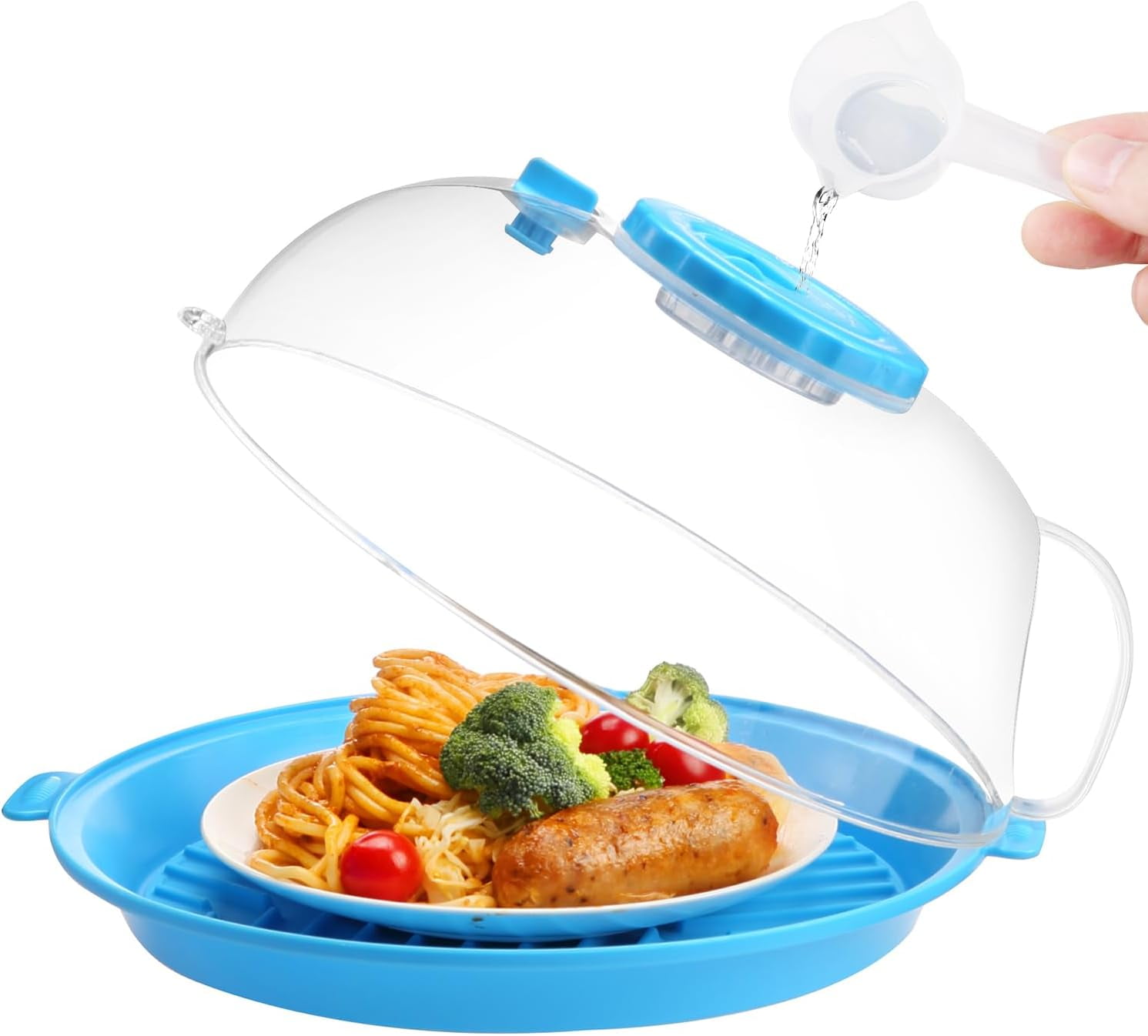 Microwave Cover for Food, Clear Microwave Splatter Cover with Water ...
