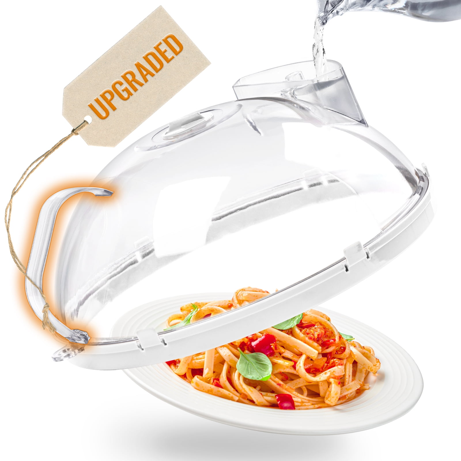 Microwave Cover for Food, Clear Microwave Splatter Cover with Water ...