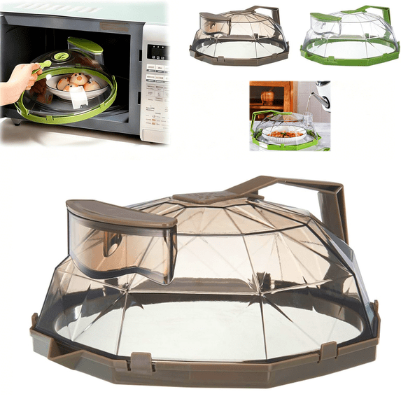 Microwave Cover & Steamer 2-in-1 1PC Splatter Guard With Water Sprayer ...