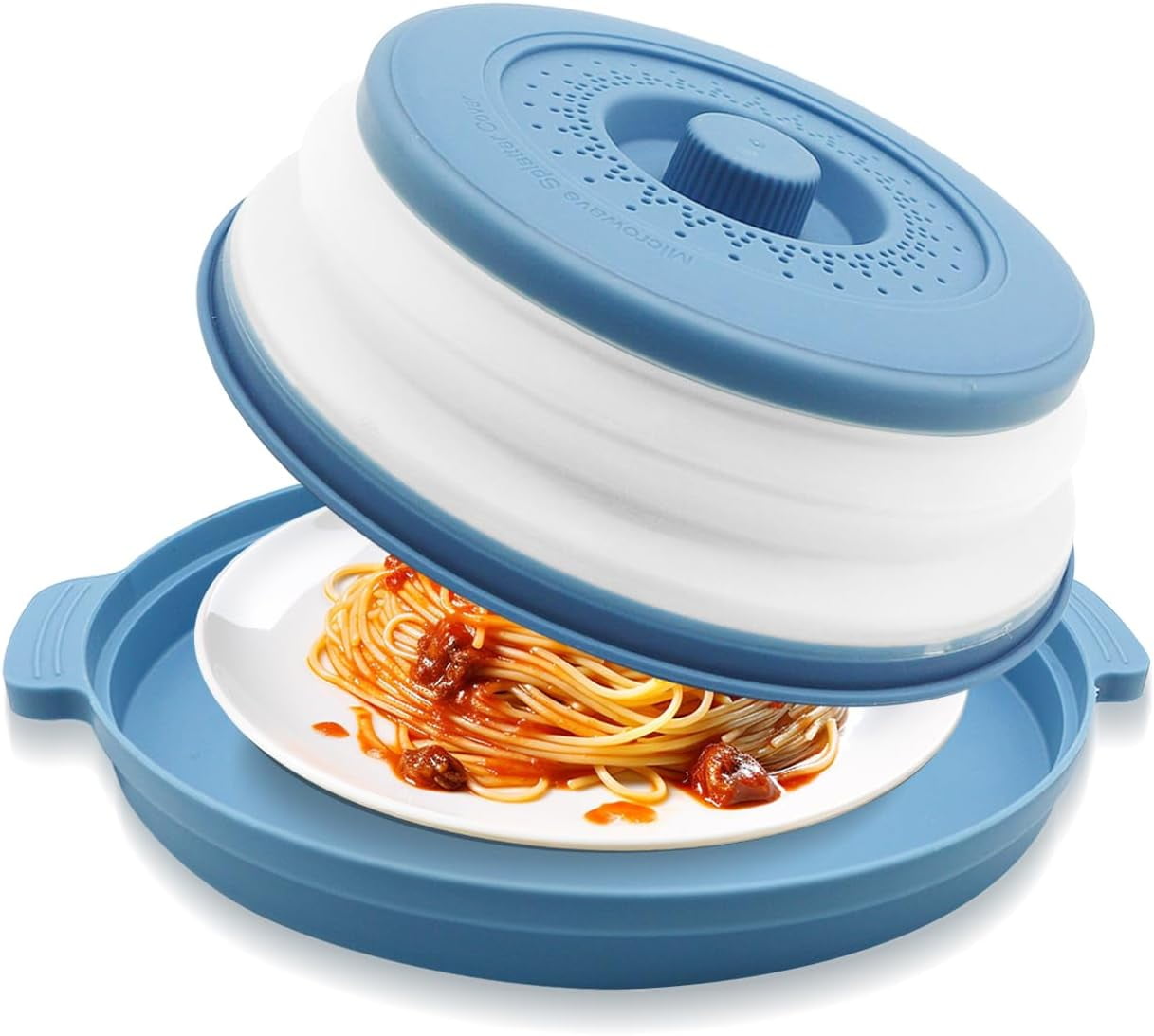 Microwave Food Cover with Handle - Collapsible and vented silicone ...