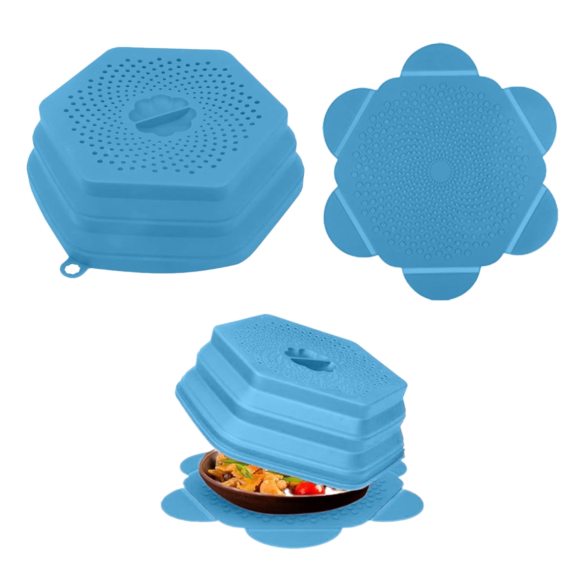 Microwave Food Cover & Mat, 2 in 1 - Silicone Vented Collapsible Medium ...