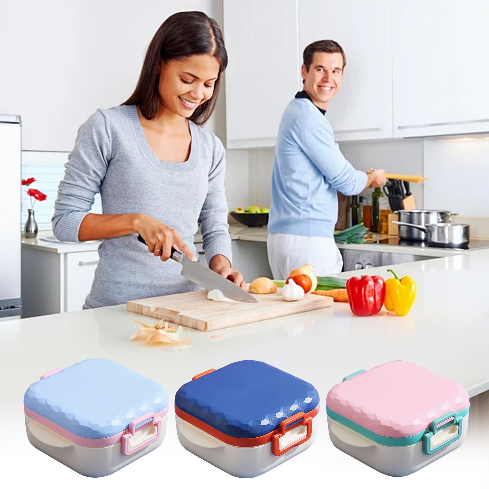 Microwave Meal Container with Lid , Multi-compartment Bento Container ...
