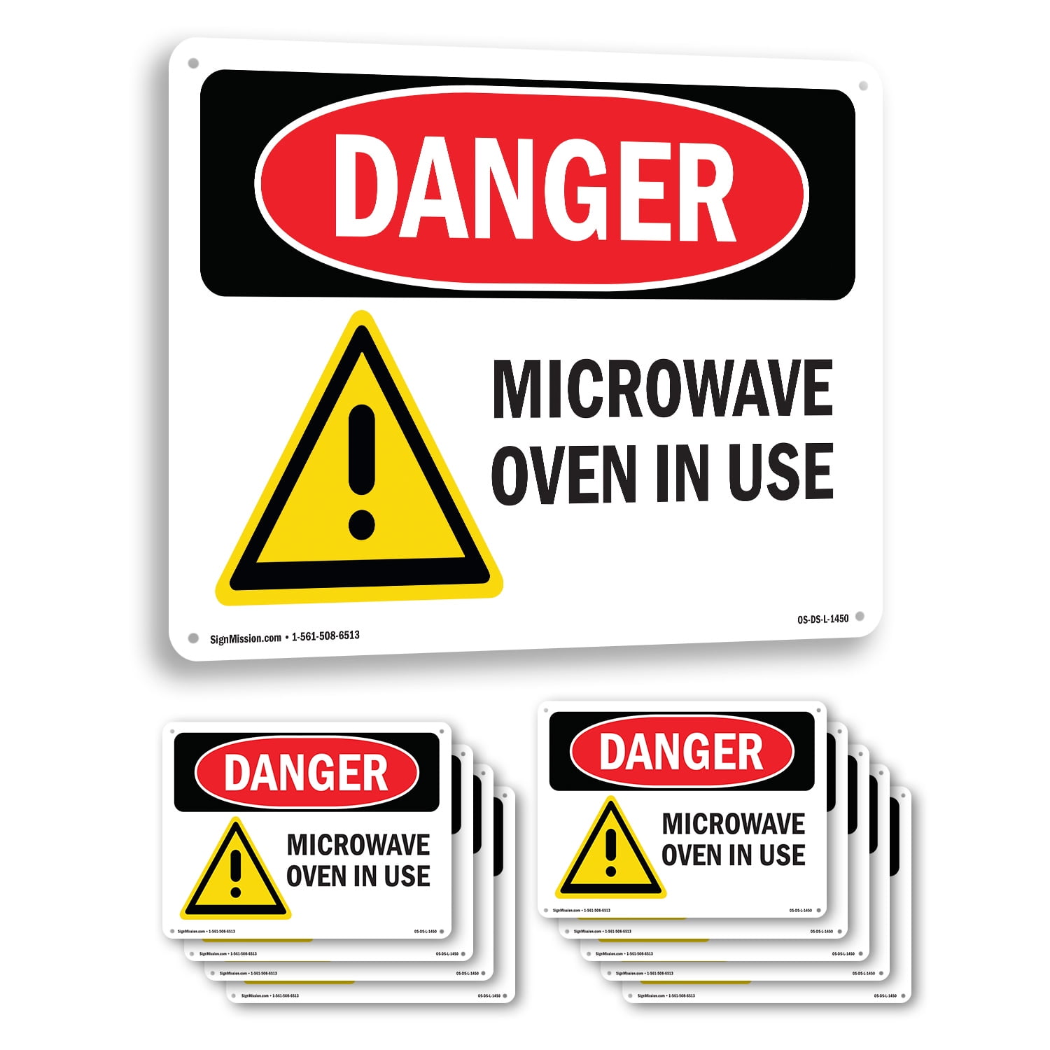 Microwave Oven In Use OSHA Danger Rigid Plastic Sign 24 Inch x 18 Inch ...