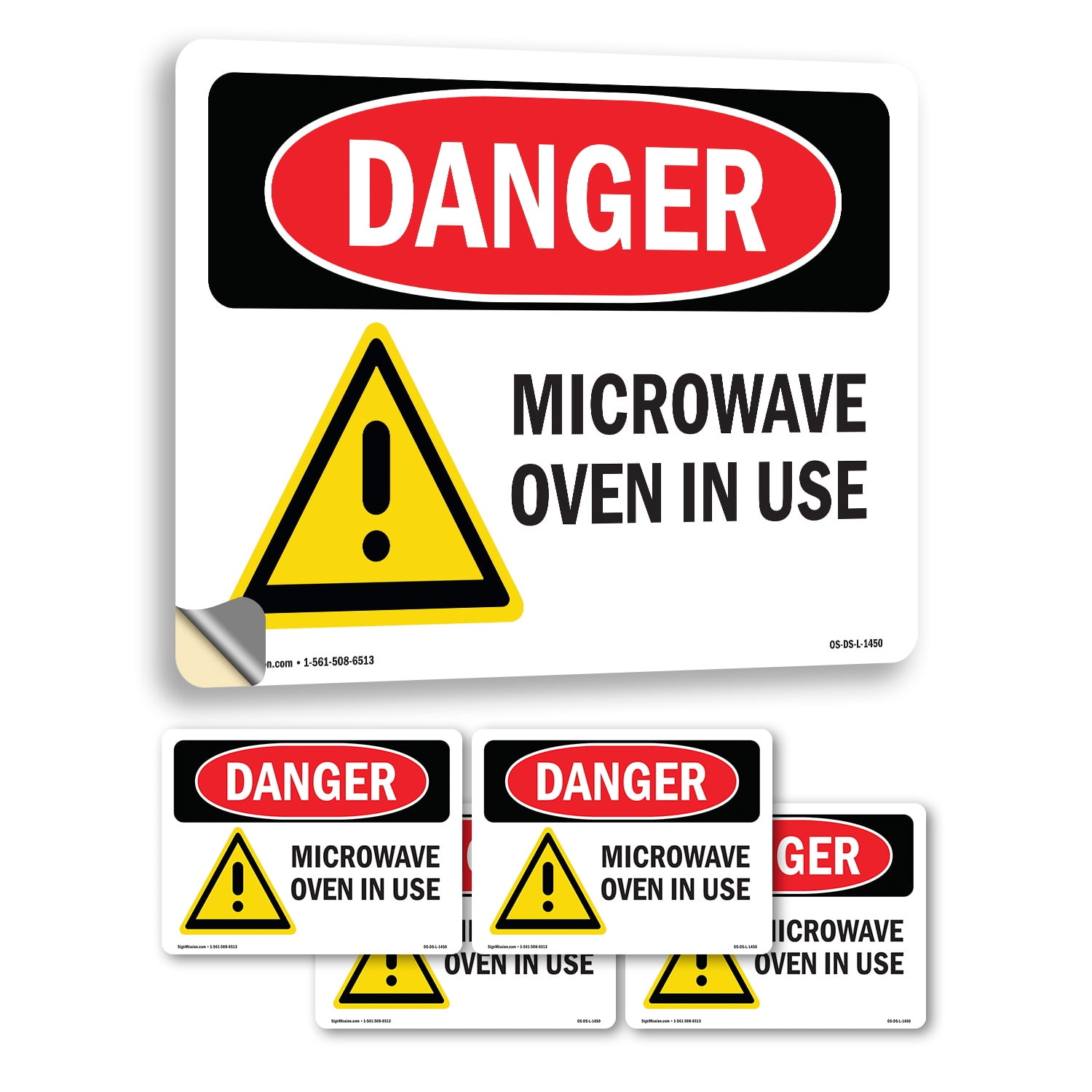 Microwave Oven In Use OSHA Danger Vinyl Decal Label 10 Inch x 7 Inch ...