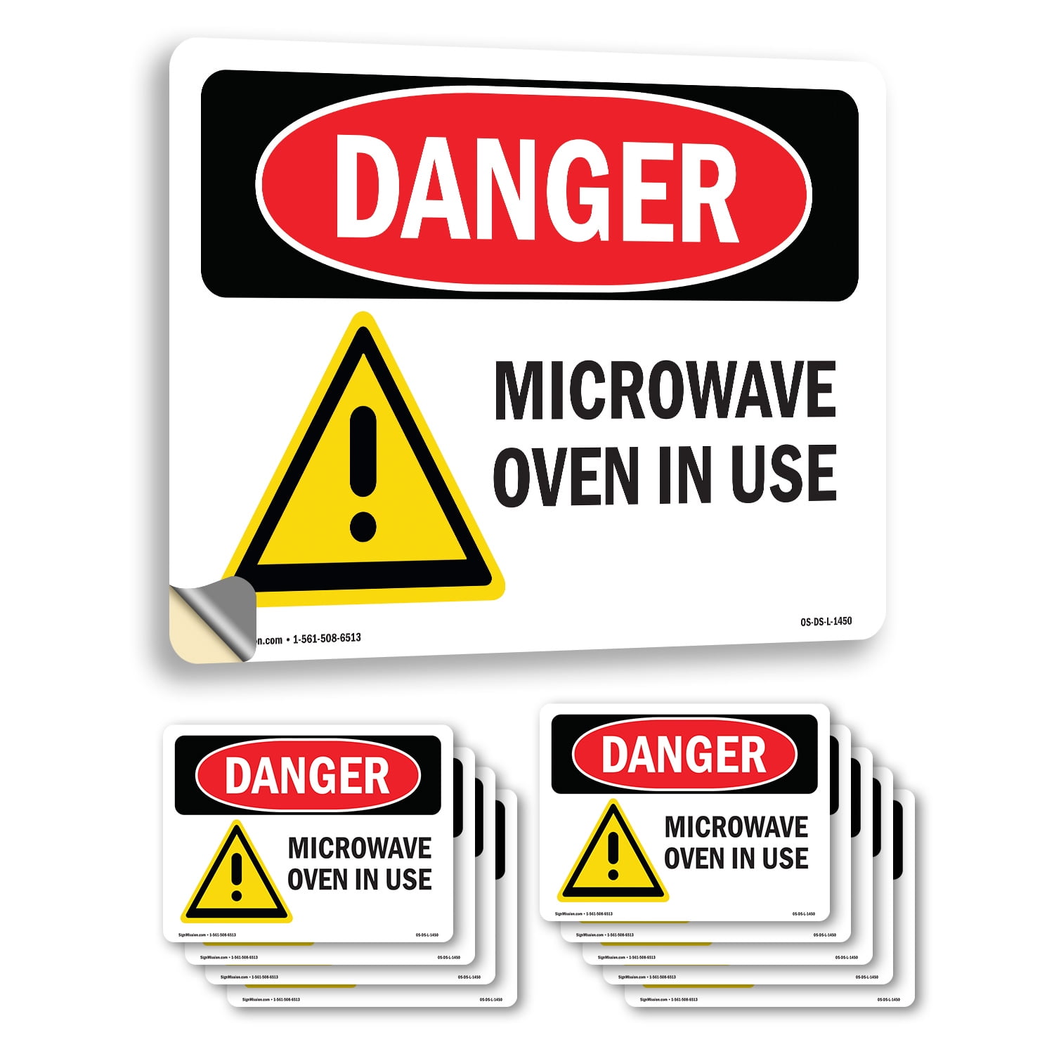 Microwave Oven In Use OSHA Danger Vinyl Decal Label 24 Inch x 18 Inch ...