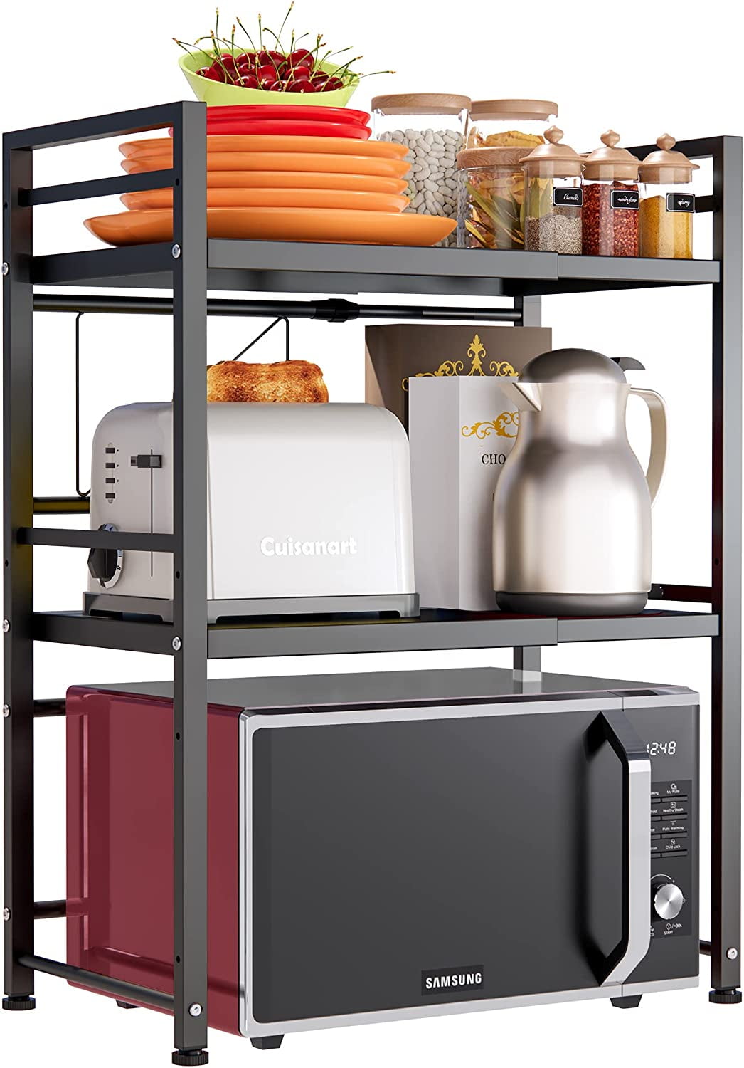 Microwave Oven Rack, Expandable Microwave Stand Countertop Kitchen ...