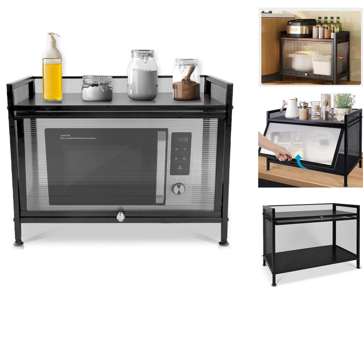 Microwave Oven Rack Net Shelf Kitchen Organizer Counter Cabinet Storage ...