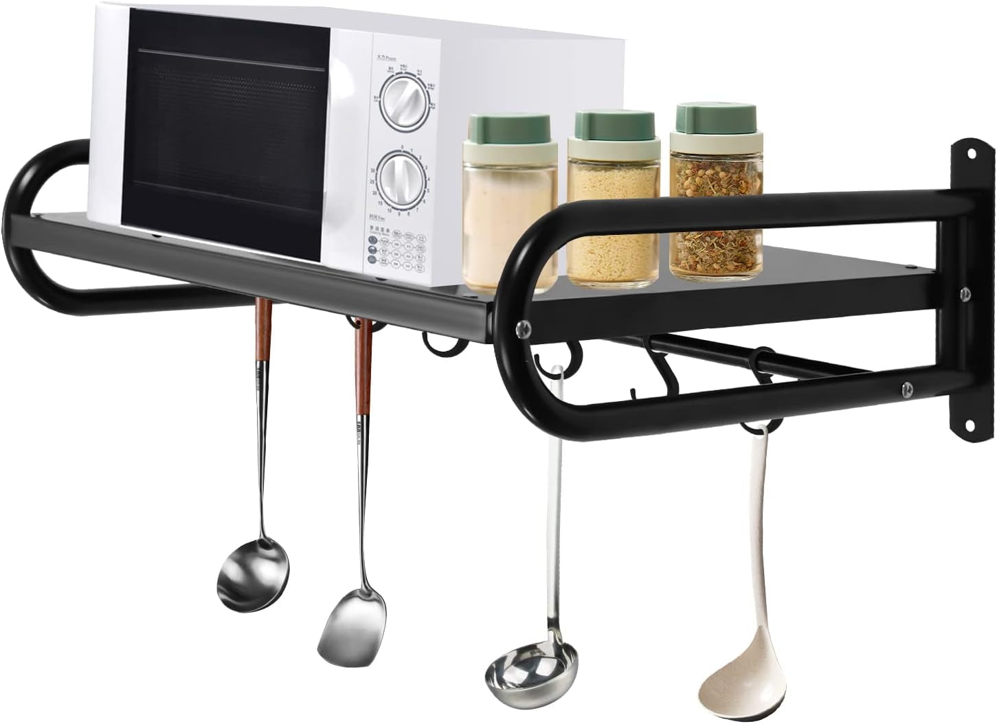 Microwave Oven Rack Shelf,Carbon Steel Wall Shelf Metal Shelving Heavy ...