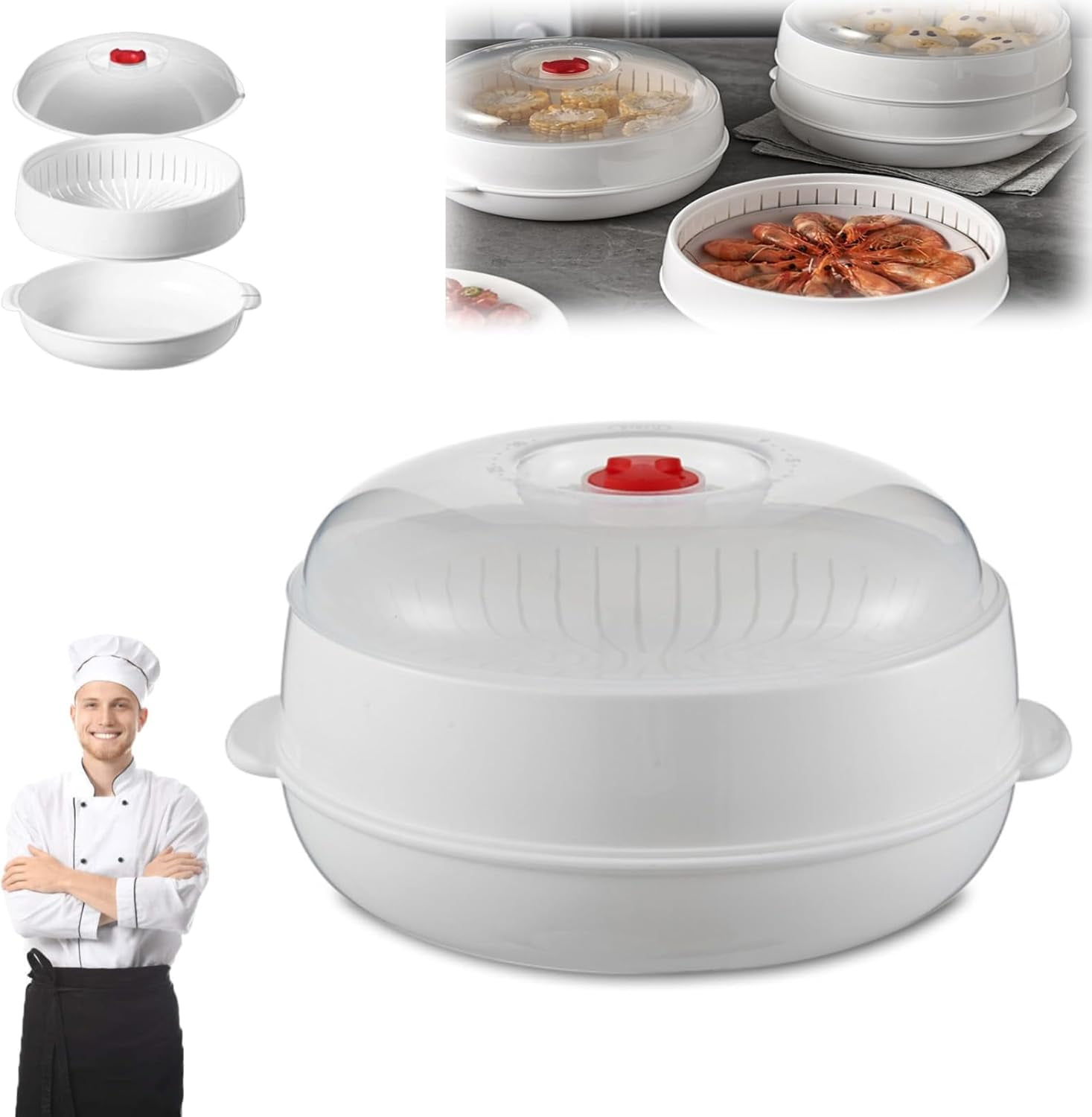 Microwave Oven Steamer, Round & Square Microwave Oven Steamer with ...