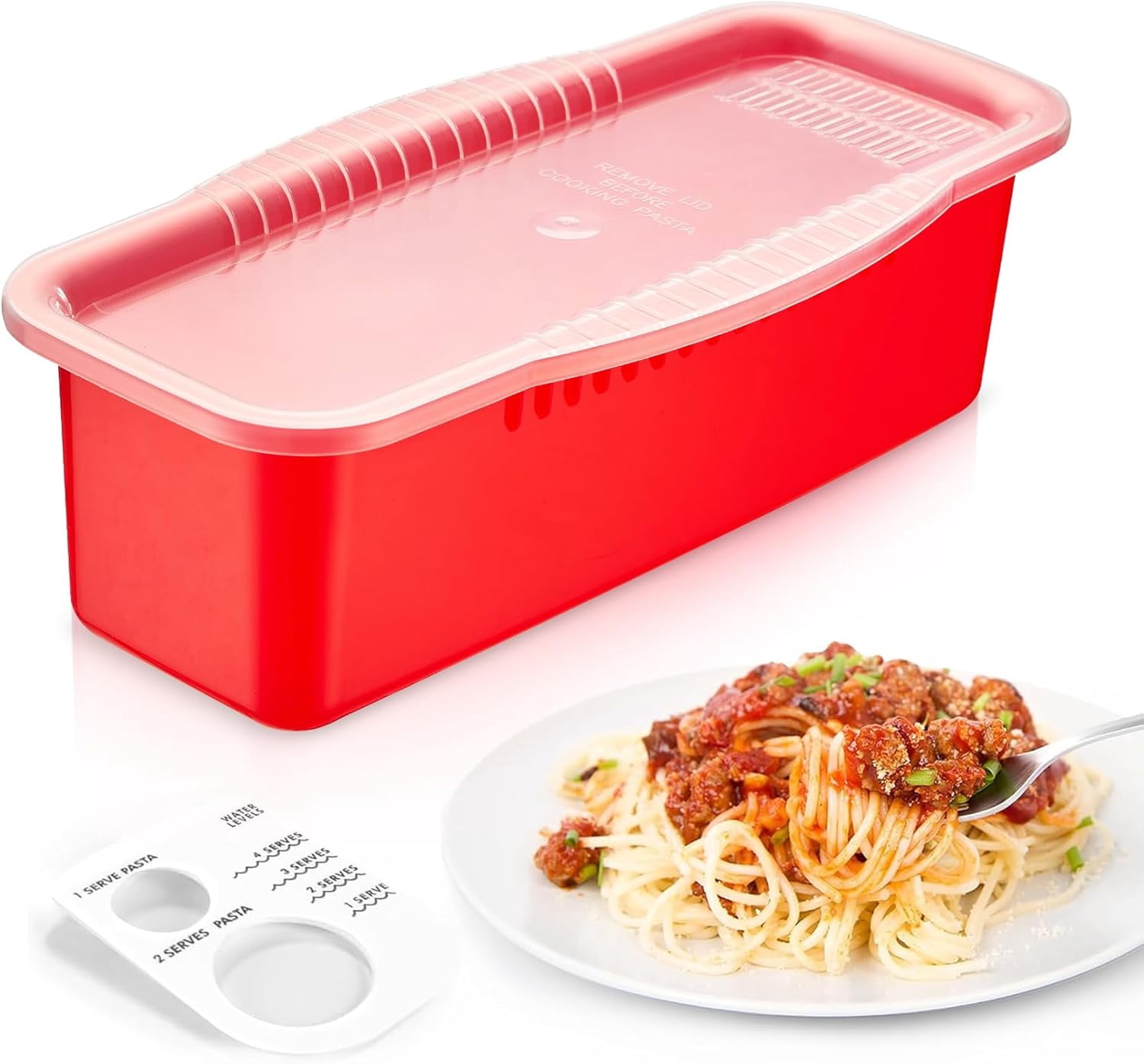 Microwave Pasta Spaghetti Cooker Pot with Strainer Lid,Pasta Cooker in ...