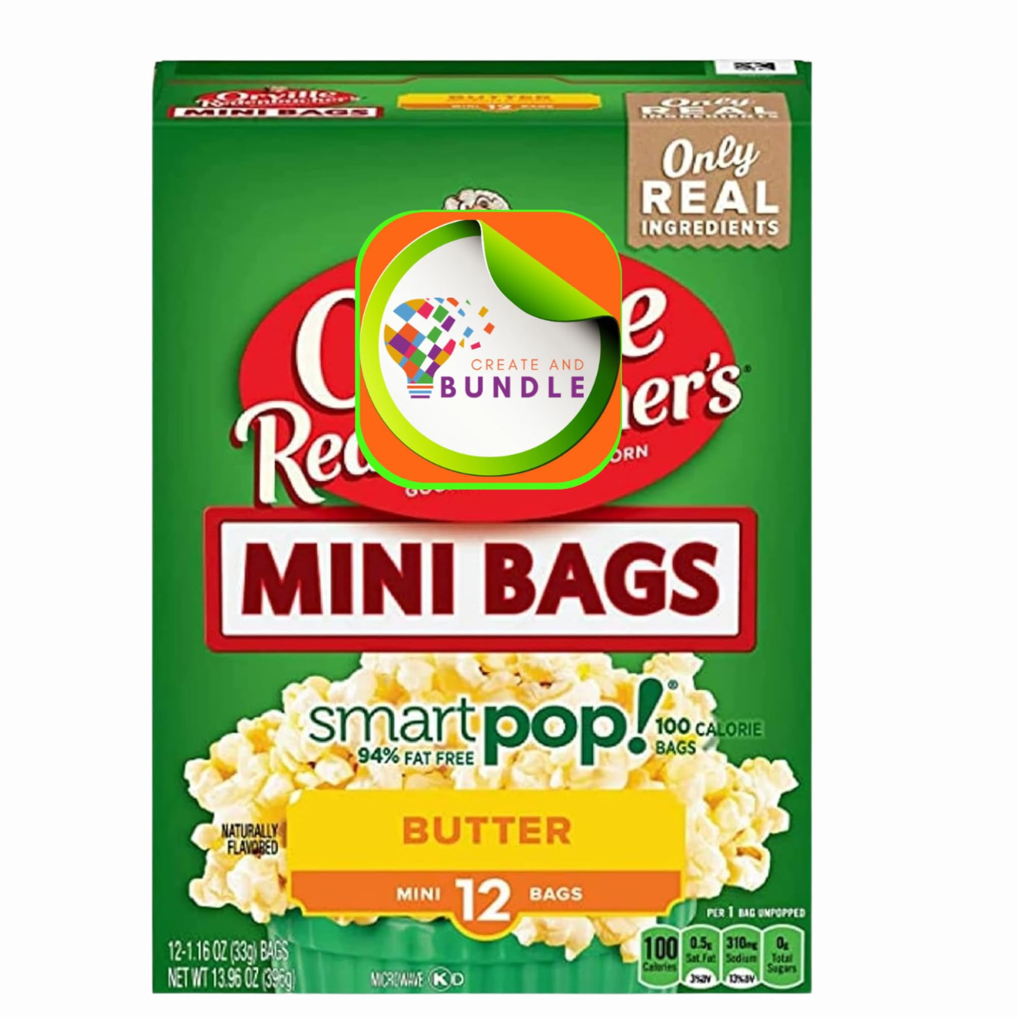Microwave Popcorn Mini Bags Includes One Box of Orville Redenbacher ...