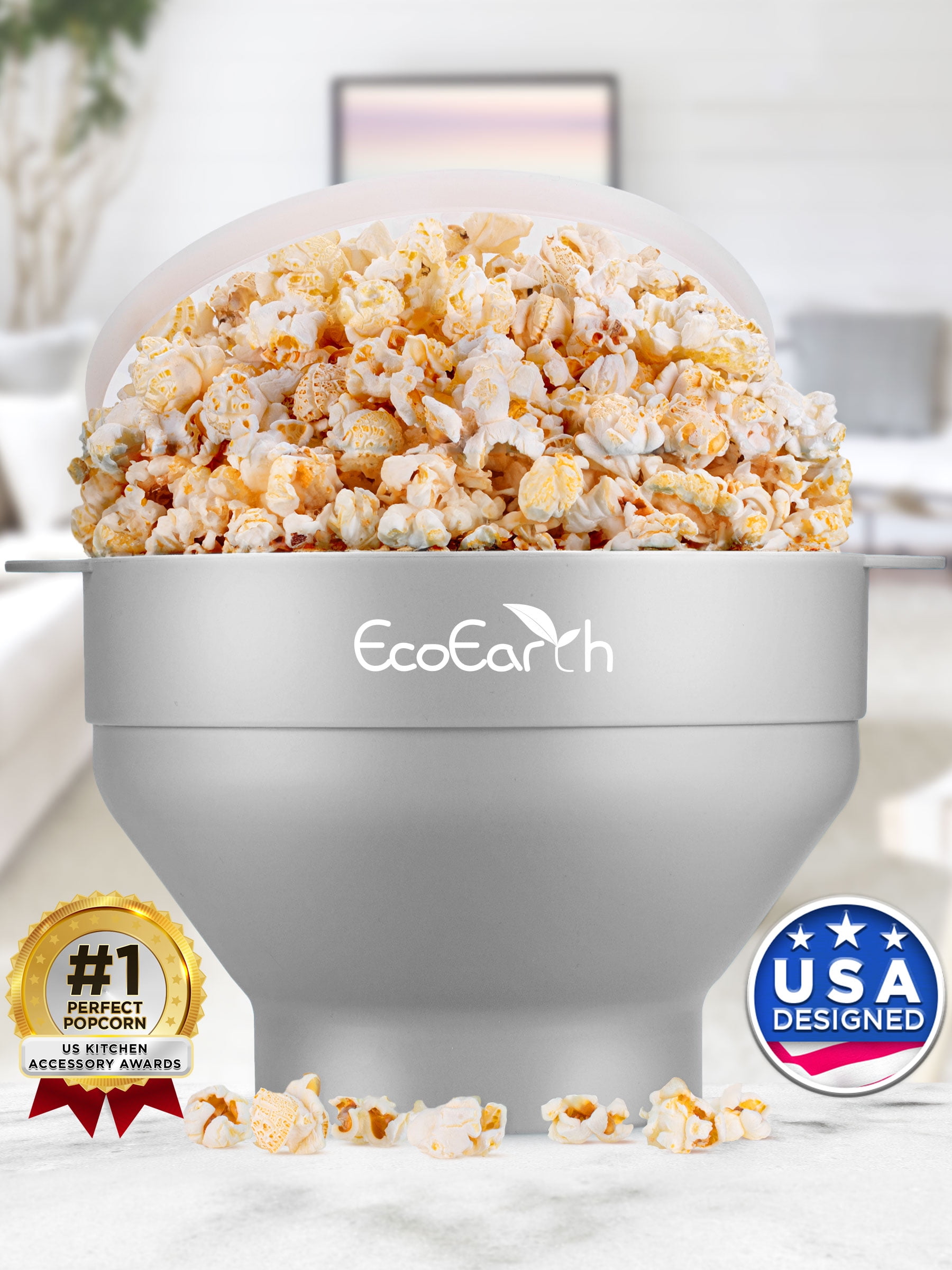 EcoEarth Microwave Popcorn Popper Collapsible Silicone Bowl with ...