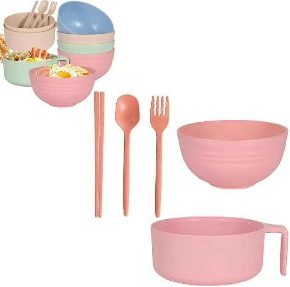 Microwave Ramen Bowl,Microwave Ramen Bowl Set with Lid Spoon Chopsticks ...