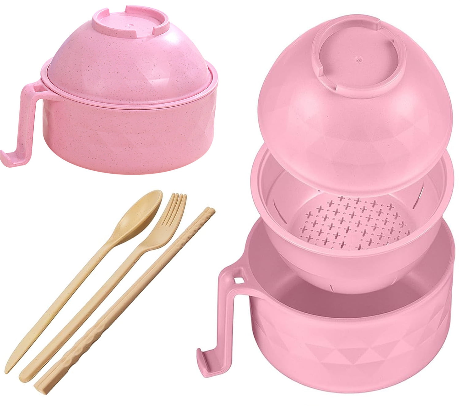 Microwave Ramen Bowl with Strainer,Happon 40oz Ramen Noodles Bowl Set ...