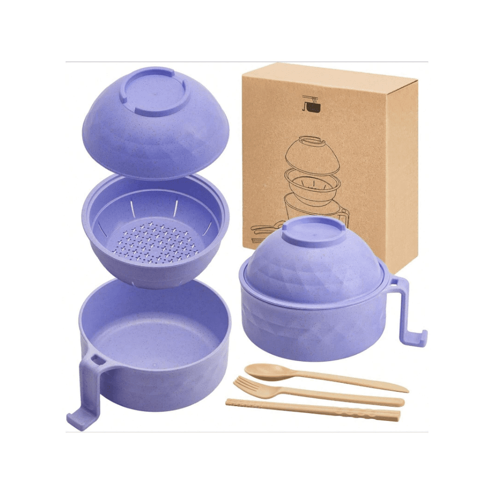 Microwave Ramen Cooker Set 33 Oz Quick Ramen Bowl Set Microwave Noodle ...