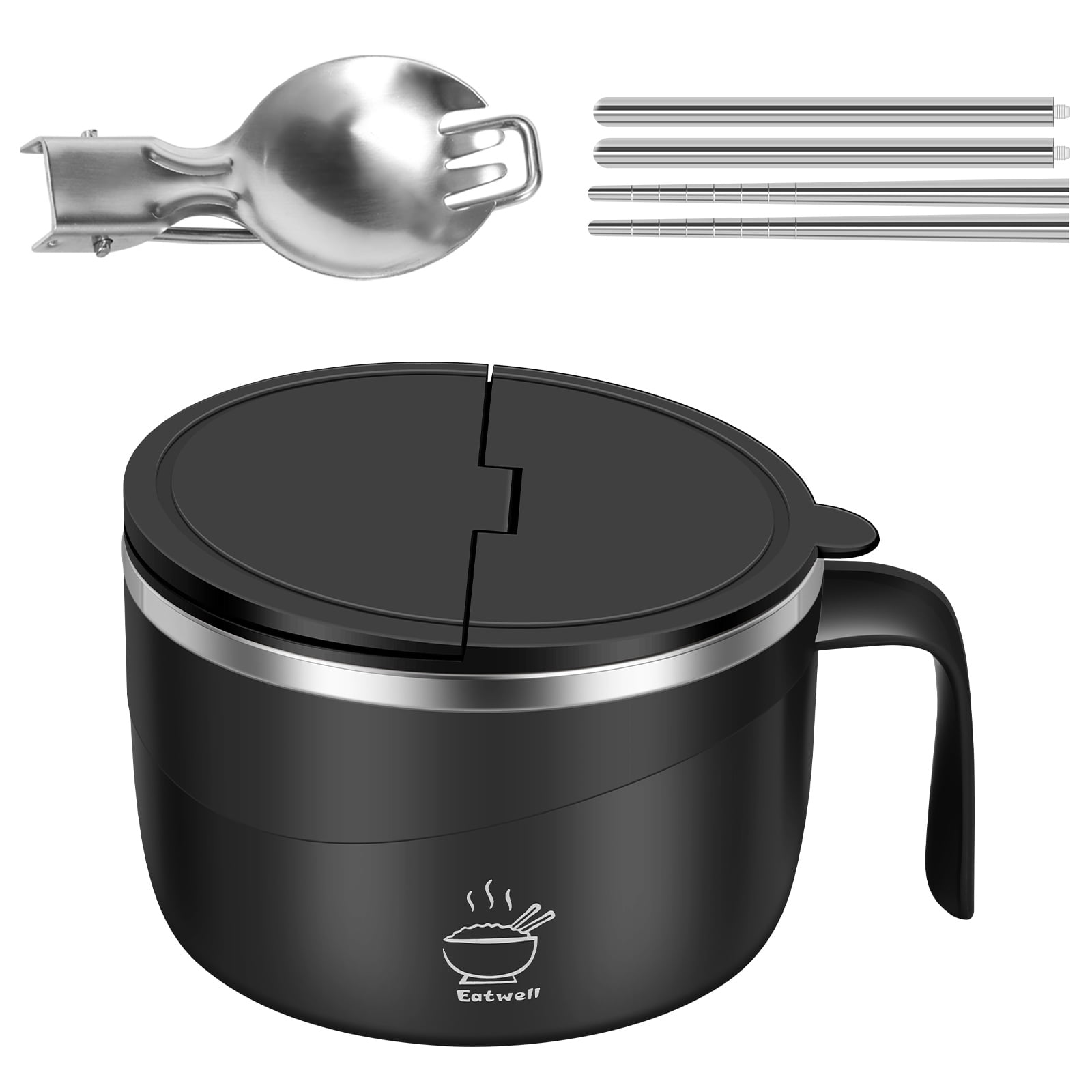 Microwave Ramen Cooker Stainless Steel Microwave Soup Bowl Filterable ...