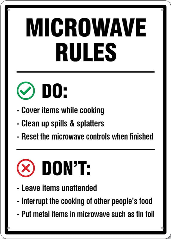 Microwave Rules Sign