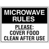Microwave Rules Please Cover Food Clean After Use Sign Metal Tin Sign ...