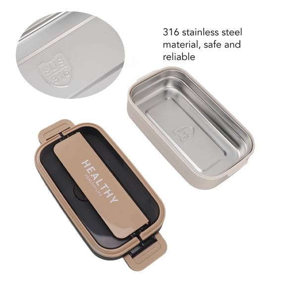 Microwave,Safe Bento Box, 316 Stainless Steel 700ml, Leakproof Easy to ...