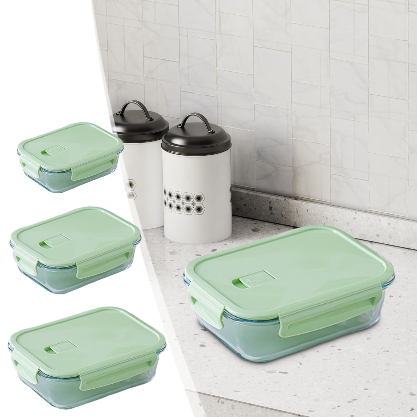Microwave Safe Glass Bento Box, Food Storage Container, Heat Resistant ...